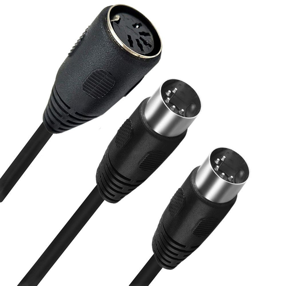 0.5m MIDI DIN 5 Pin 1 to 2 Male to Female Y Splitter Adapter Extension ...