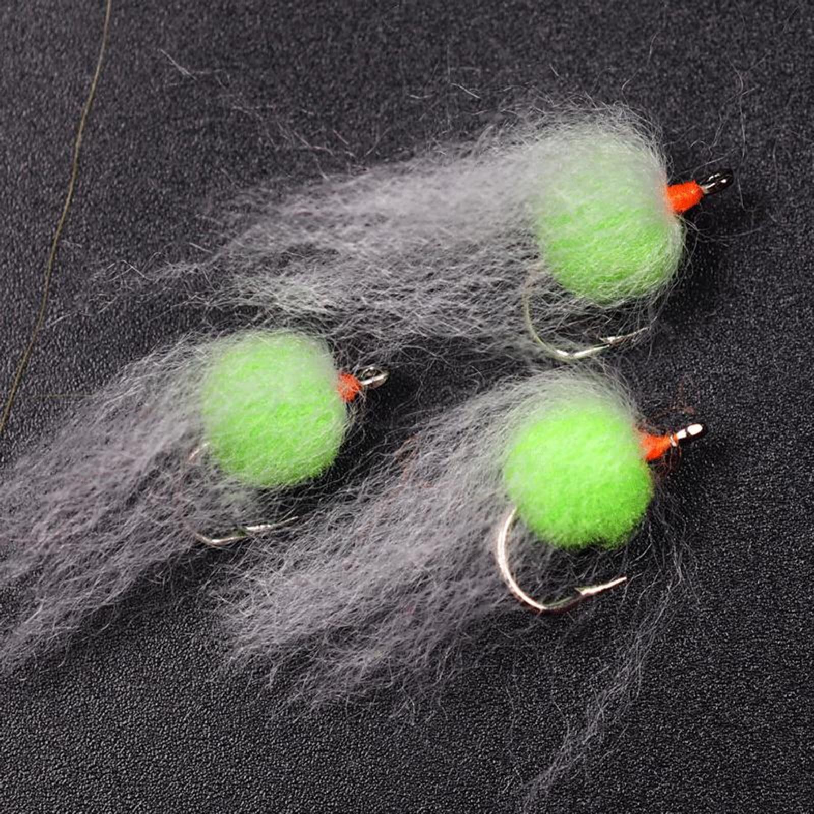 #12 6Pcs Emulational Biomimetic Fishing Lures Nuke Egg Fly for Lake Fi ...