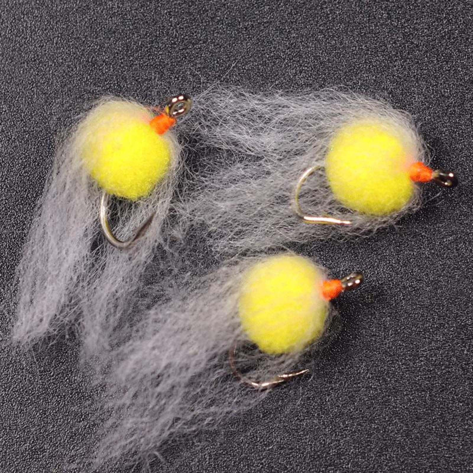 #12 6Pcs Emulational Biomimetic Fishing Lures Nuke Egg Fly for Lake Fi ...