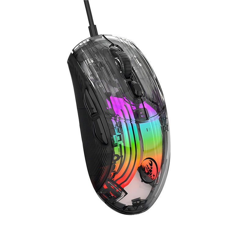 HXSJ X400B Wired Gaming Mouse 6 Adjustable DPI RGB Lighting Transparen ...