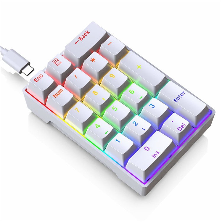 Y-FRUITFUL YF20 Laptop Mechanical Numeric Keypad 20 Keys RGB Backlit W ...