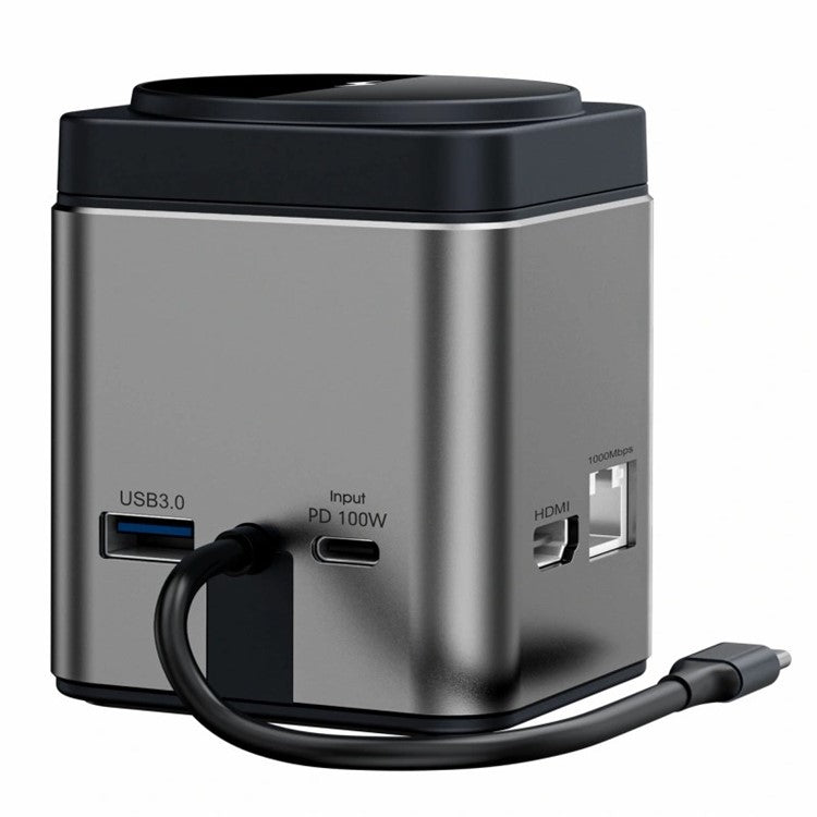 WIWU Wi-W025 9-in-1 Multi-Port Docking Station Hub Adapter with 15W Wi ...