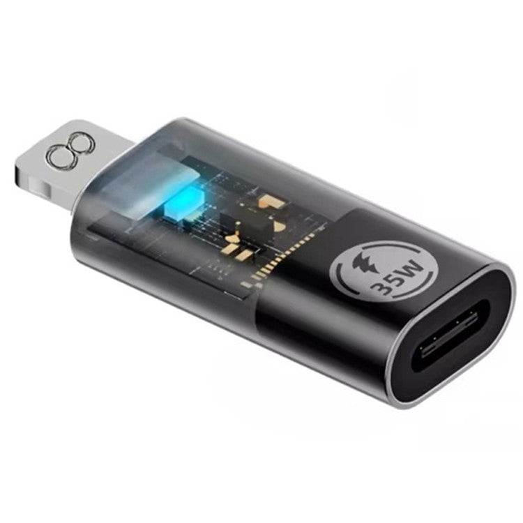 8 Pin Male to Type-C Female PD 35W Fast Charging Adapter Support Data ...