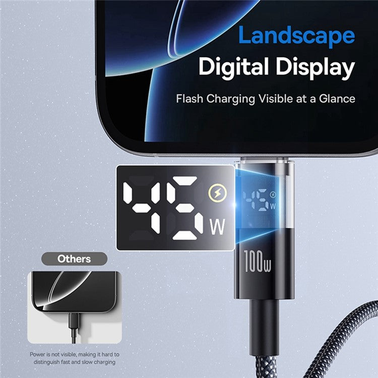 Baseus Dispaly II 2m Charger Cable Fast Charging 100W Type-C to Type-C ...