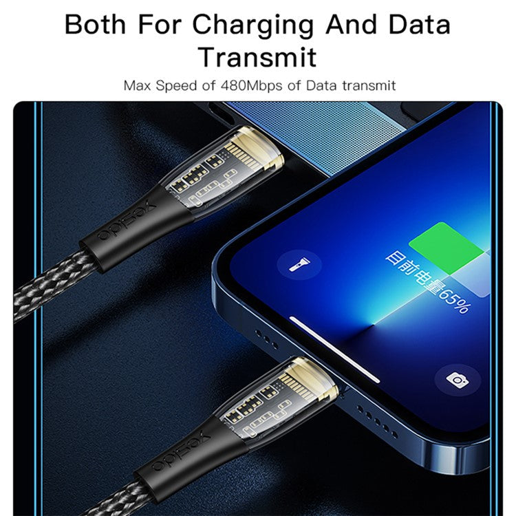 YESIDO CA101 PD 20W Fast Charging Cable 1.2m Type-C to Lightning Data ...