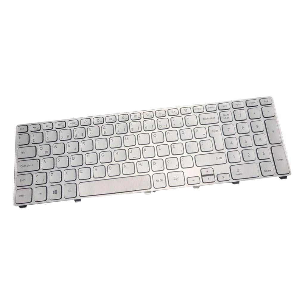 Silver Turkish Backlit Keyboard For Dell Inspiron 17 7000 7737 Laptop ...