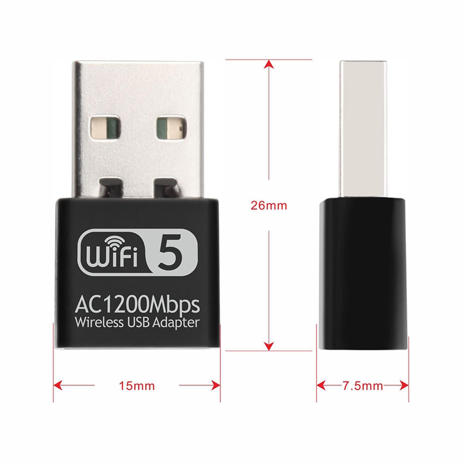 Dual Band AC 1200Mbps USB WiFi Adapter 2.4Ghz/5.8Ghz WiFi Dongle High ...