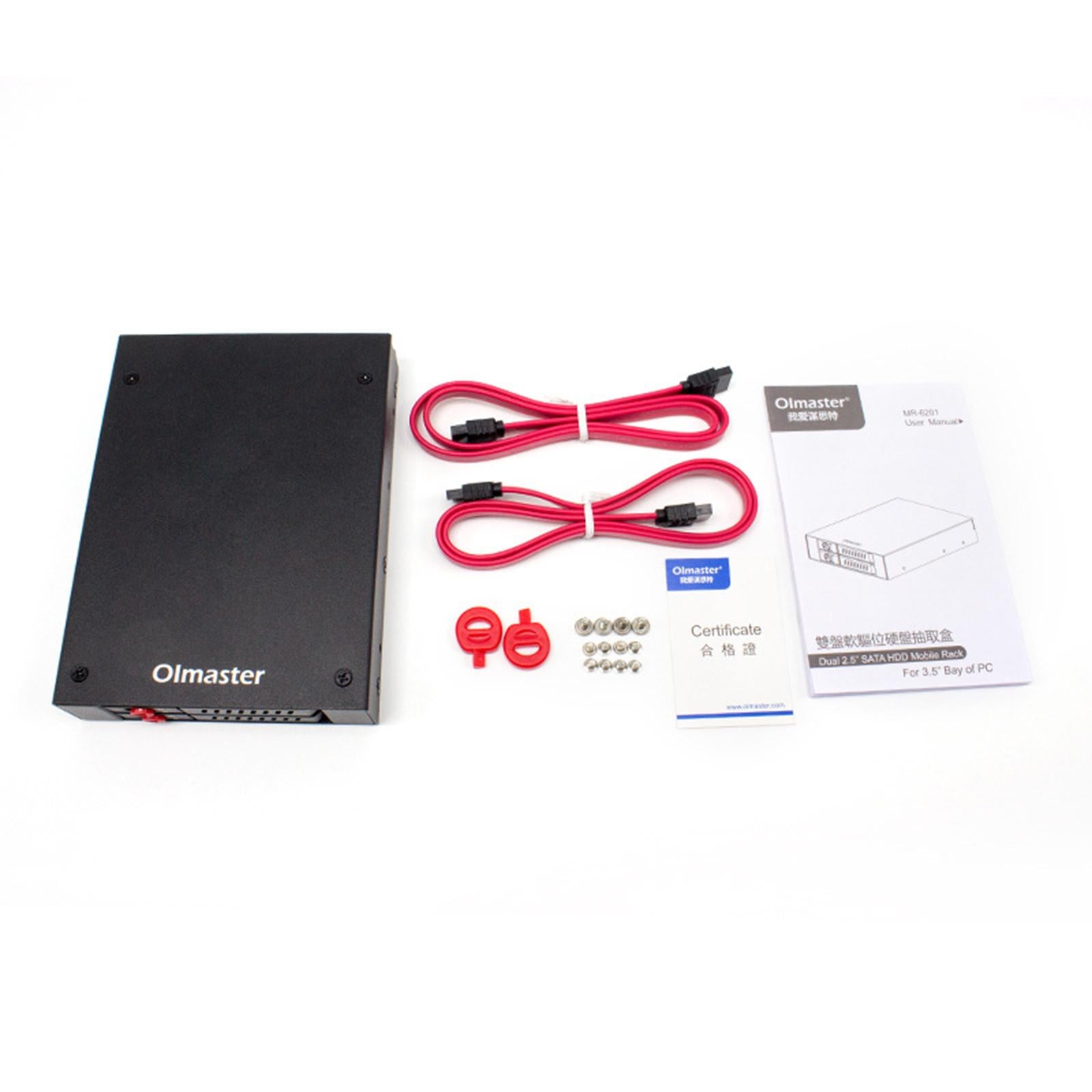 SATA HDD SSD Mobile Rack Internal 2 Bays 2.5" 6Gbps with LED Indicator ...