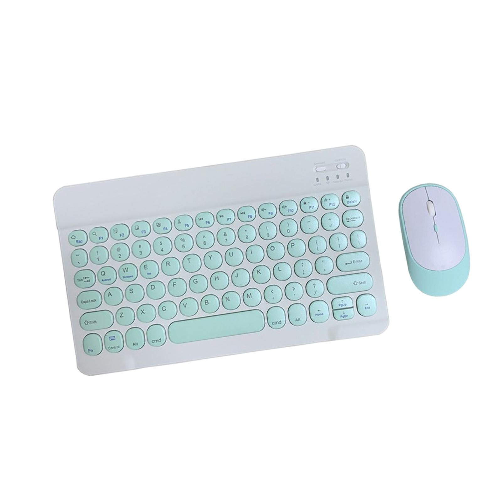 Round Keycap Wireless Bluetooth Keyboard for Phones Laptop Green with ...