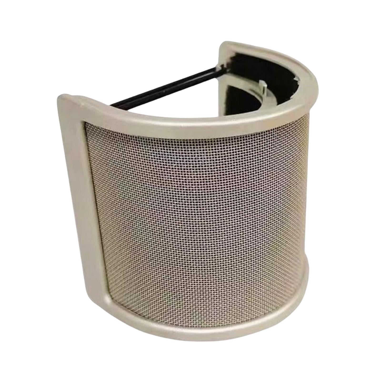 Microphone Pop Filter Mic Pop Screen Dual Layered Compact for Streamin ...