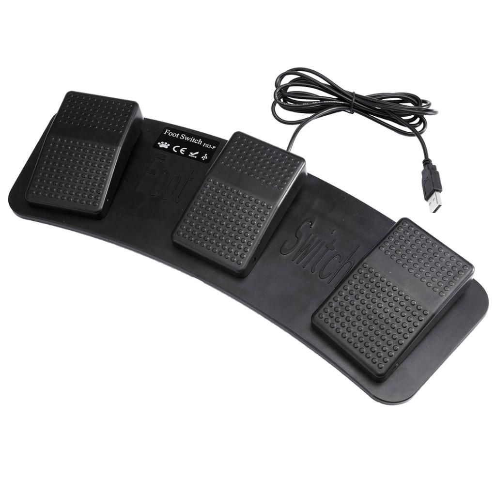 USB Triple Foot Switch Keyboard Mouse Control Action 3 Three Pedal HID ...
