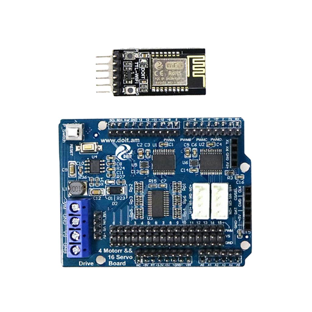 2/4 DC Motor 16-Way Servo Drive Board Arduino Motor Drive Board+WiFi M ...