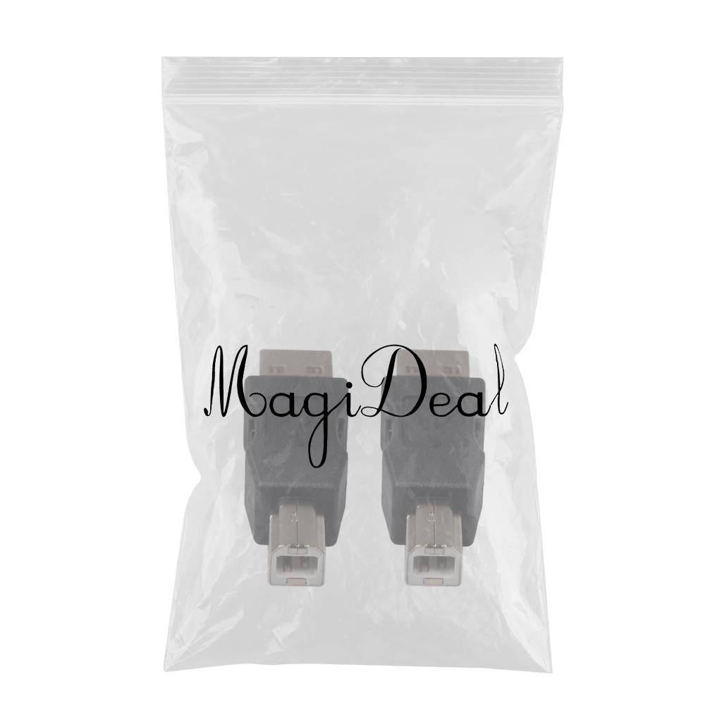 2x USB Printer Port Type A Male USB Type B Male Connector Adapter Conv ...