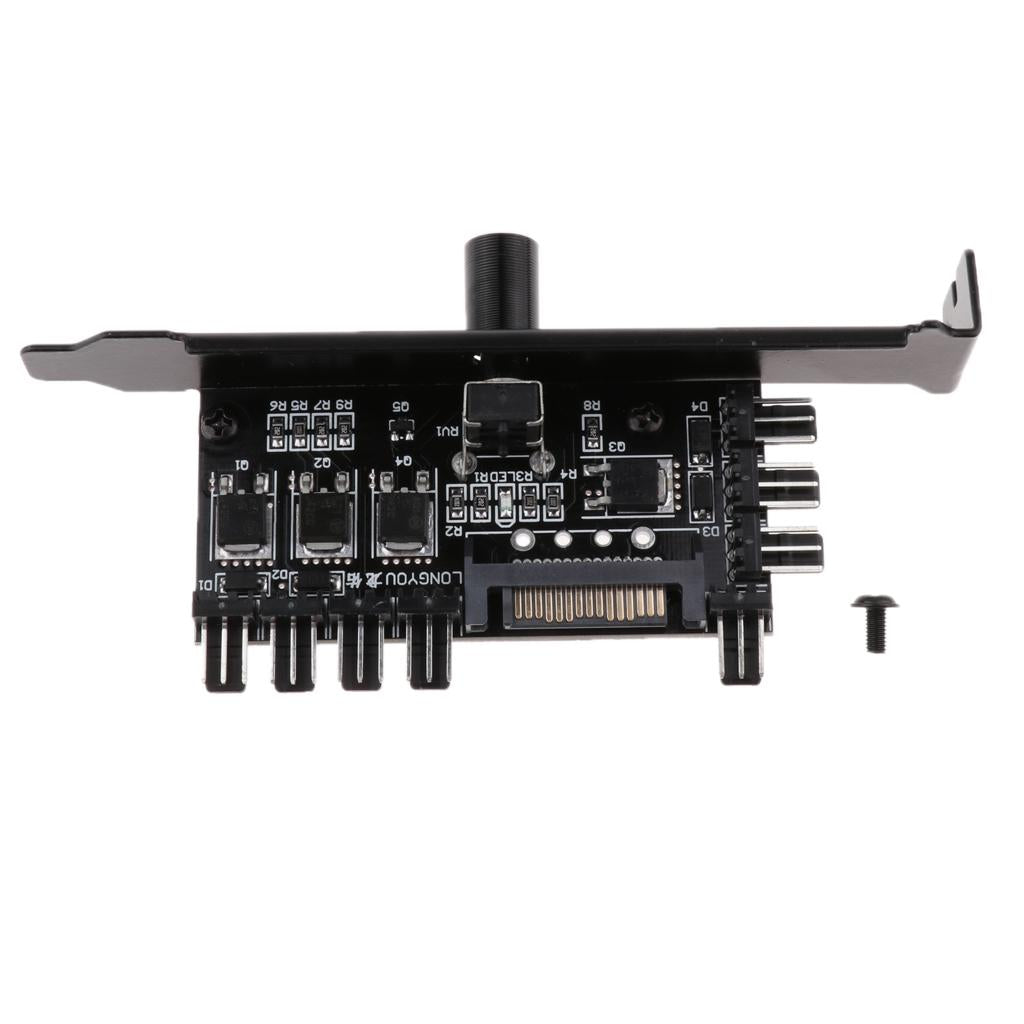 1 to 8 Computer Case PCI Fan Speed Controller SATA Power Connection Bl ...