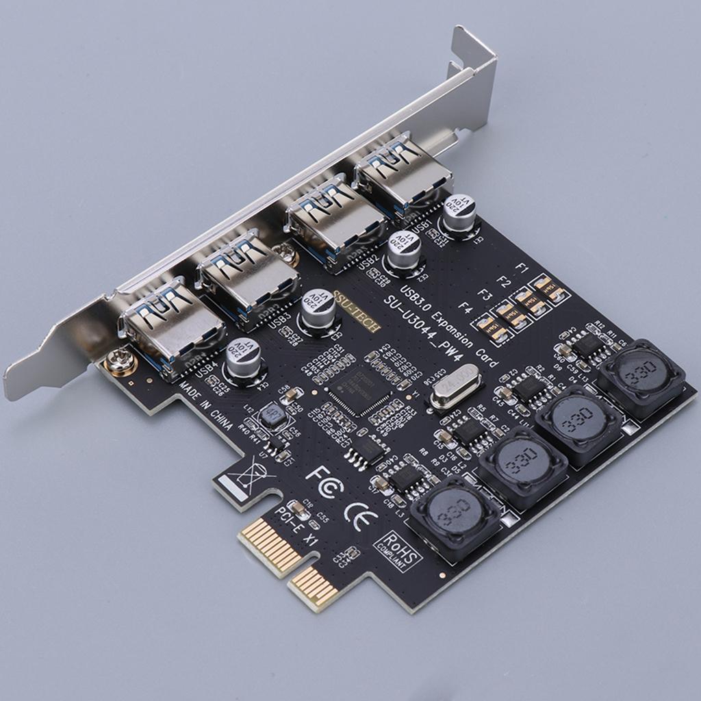 PCI-E USB 3.0 Hub Adapter Expansion Card 4 USB Port 5Gbps Transmission ...