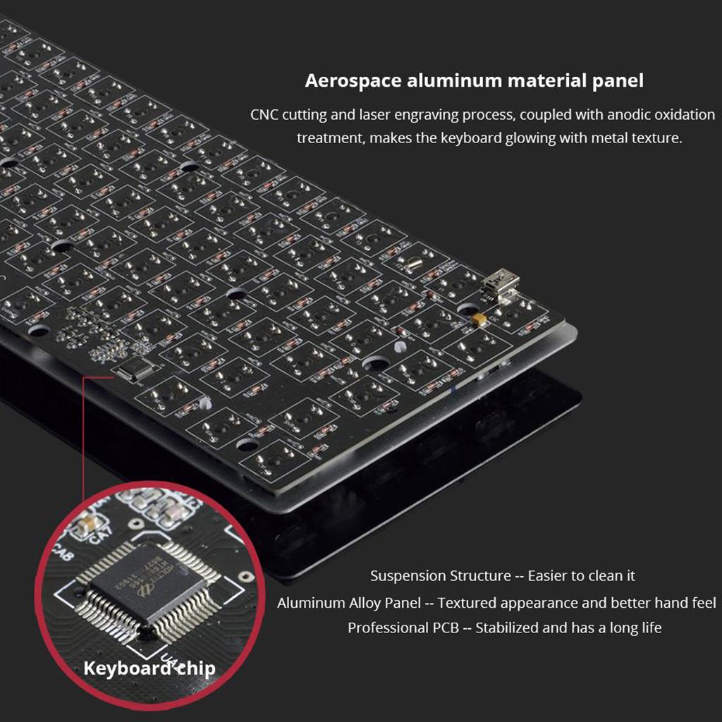 AJAZZ Mechanical Keyboard Portable 82 Keys Blue Switches-White-Blue Li ...