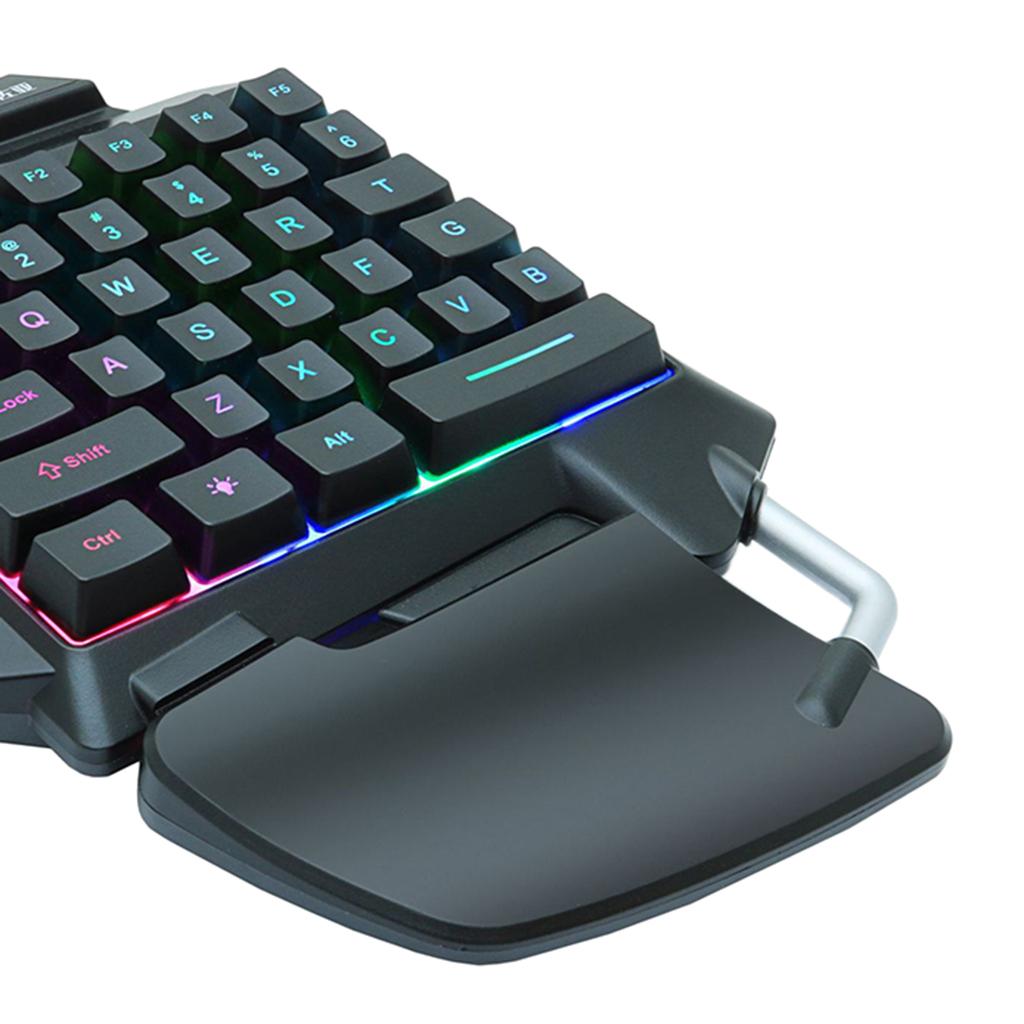 Single Hand Membrane Keyboard Mini 35 Keys Mini RGB Backlight Keyboard ...