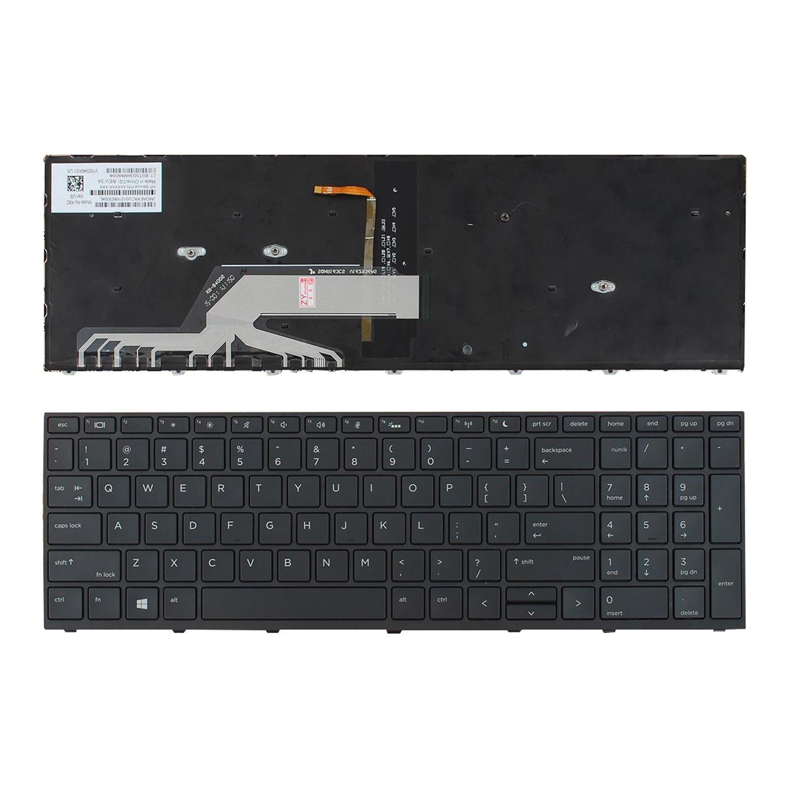 Laptop Keyboard English Layout Keypad Black for HP Probook 450 G5 455 ...