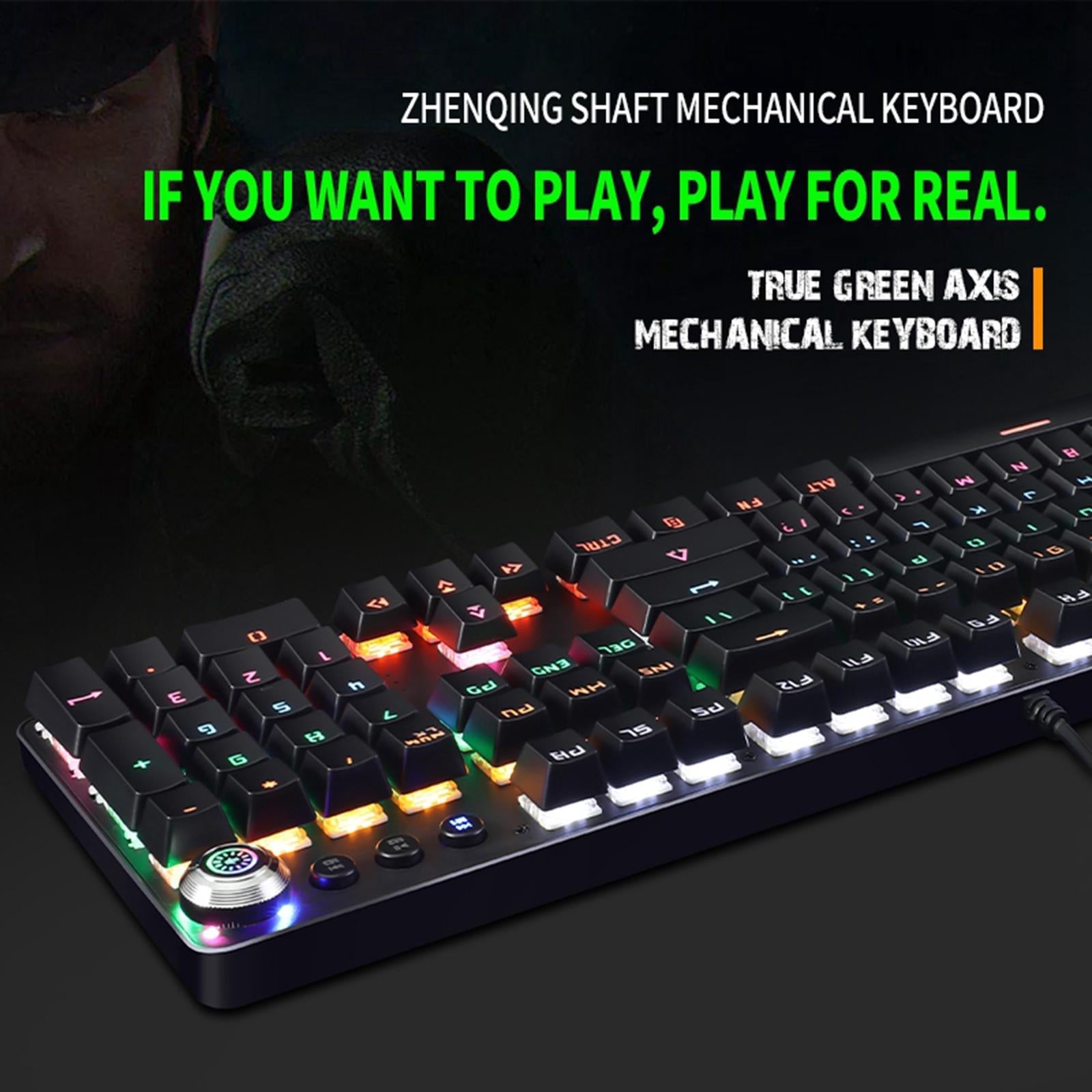 USB Wired Gaming Keyboard Water-Resistant for Windows Gamer Desktop Co ...