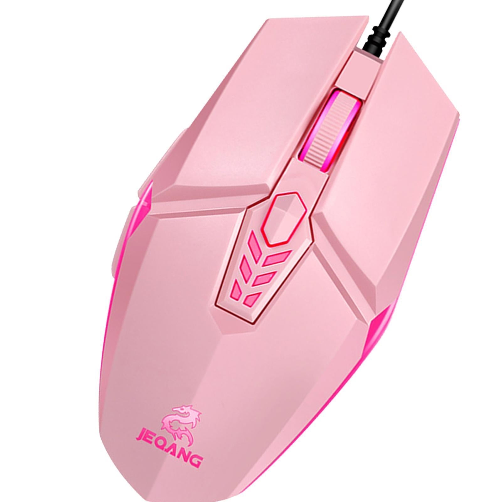 LED Backlit RGB Wired Gaming Mouse 3200 DPI Adjustable Mice Pink– UNIQKART