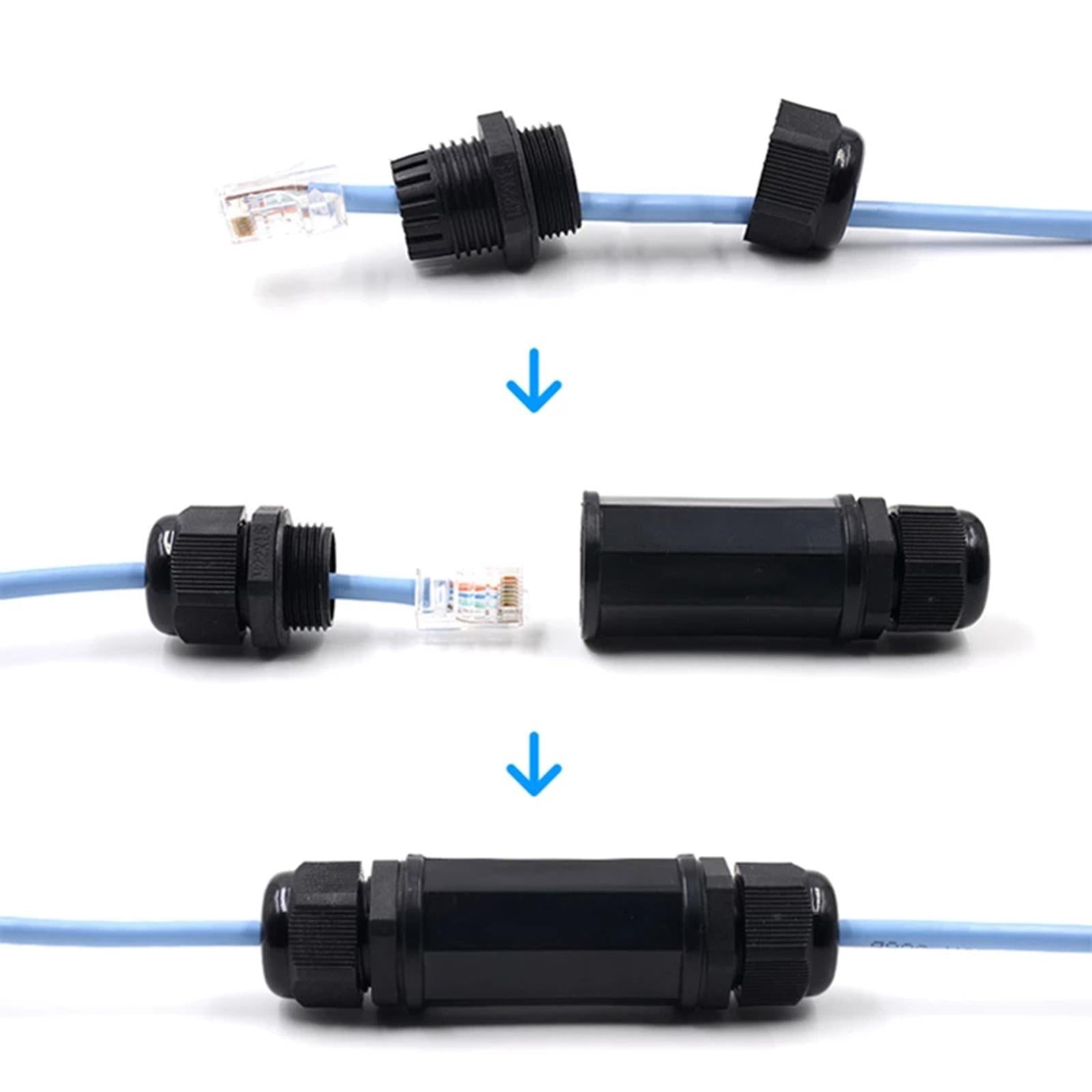 Waterproof Connector LAN Double Head Shielded Adapter Female to Female ...