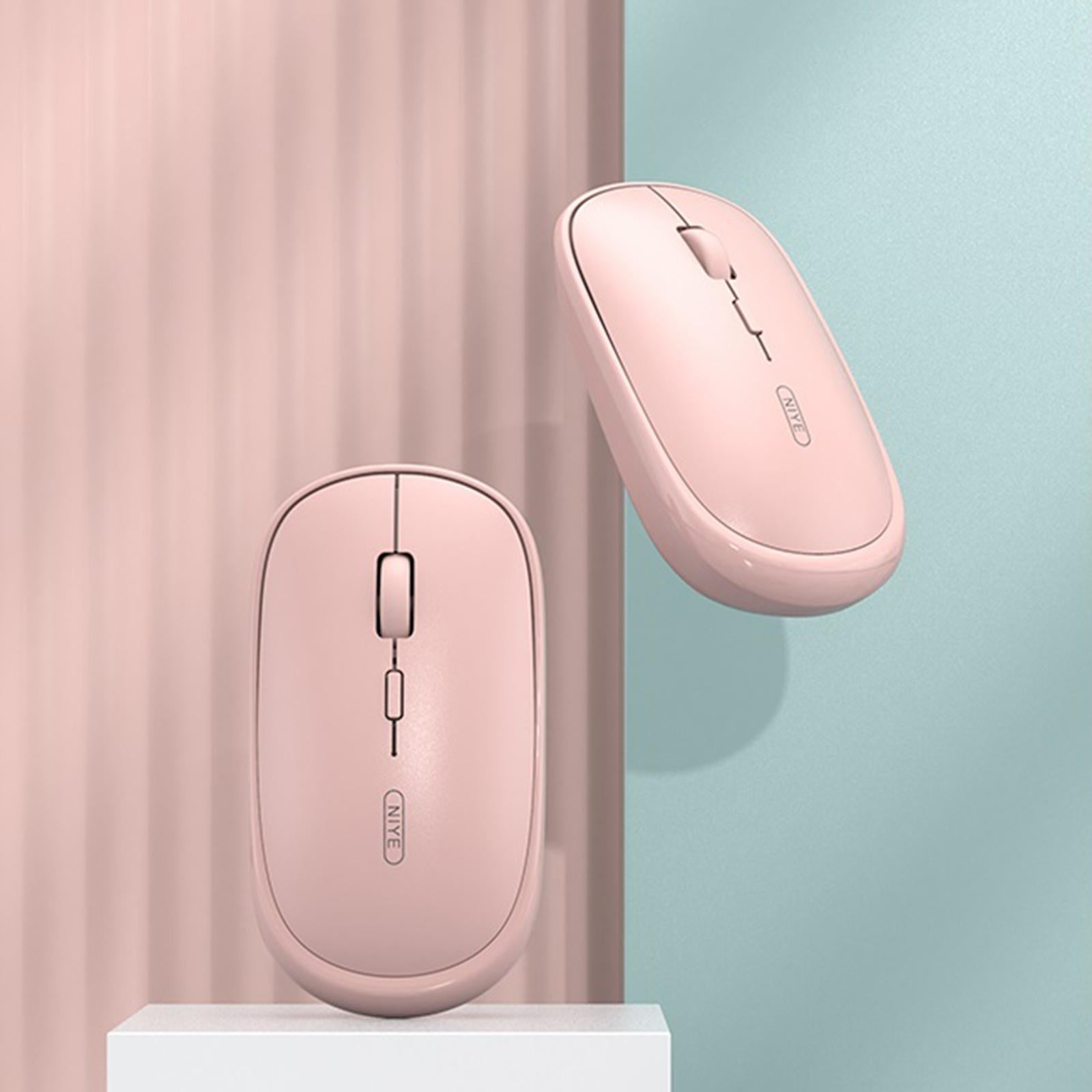 Wireless Mouse 3 Buttons Optical Adjustable DPI battery powered pink ...