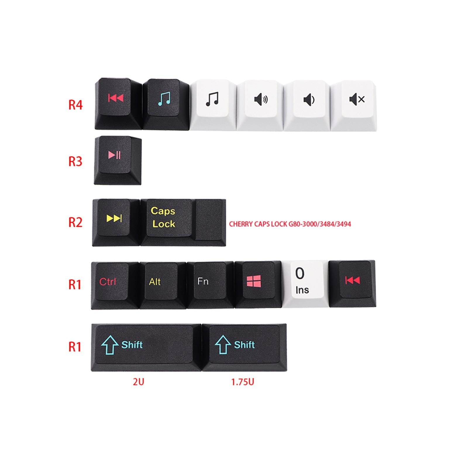121 Keys Set PBT Key Caps Keycaps for Cherry MX Mechanical Keyboard Ja ...