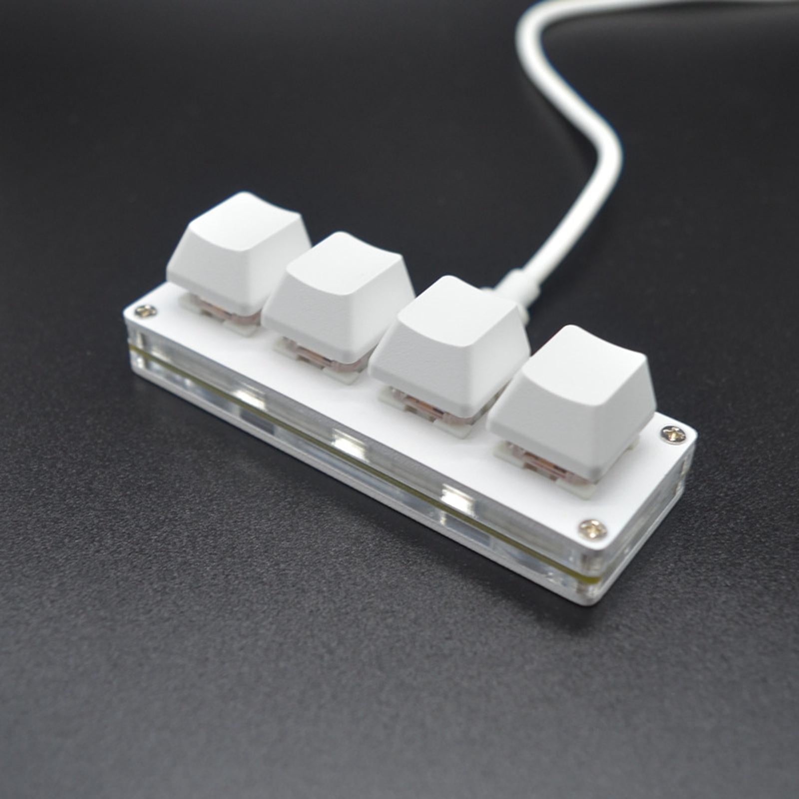 USB Mini 4 Keys Keyboard Programmable Hot Swap for Office Blue Switch ...