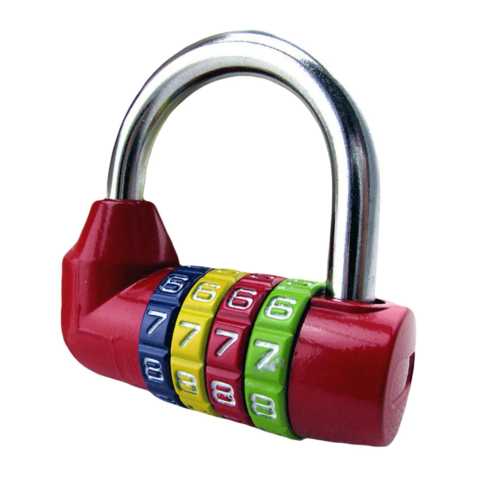 Waterproof 4 Digit Combination Safe Padlock Number Lock Gym Locker Red ...