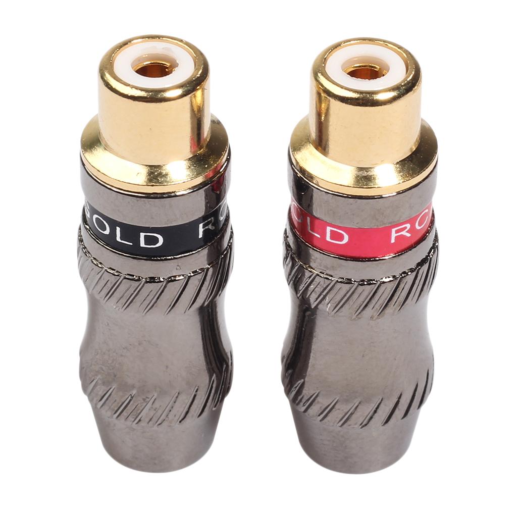 1 Pairs RCA jack Connector Female Microphone Headphone Audio Cable Ada ...