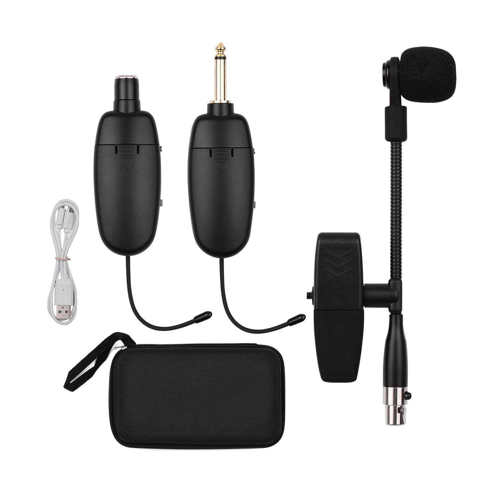 UHF Wire-less Saxophone Microphone Brass Mic System Receiver & Transmi ...