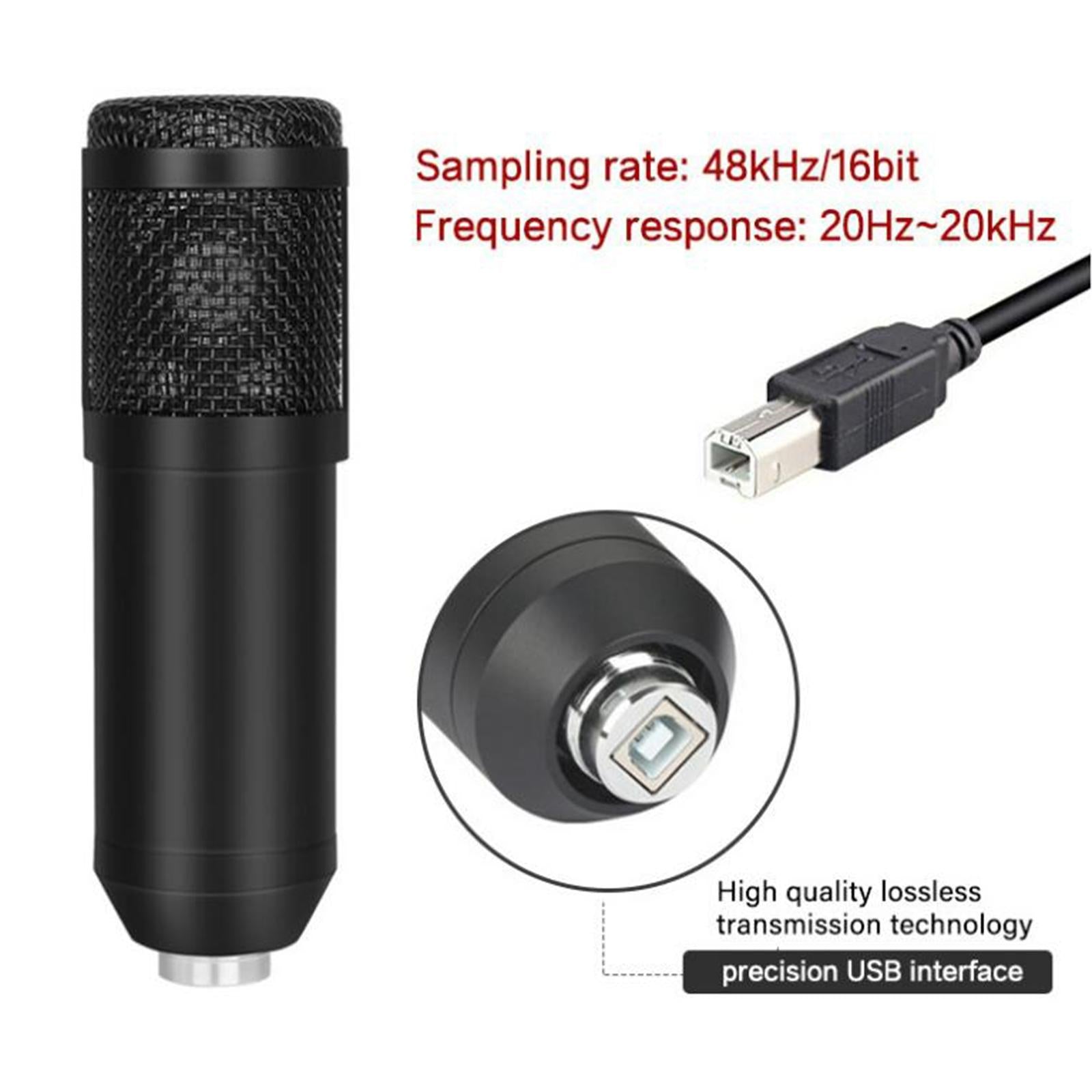 BM800 Condenser Microphone Studio Vocal Recording Mic Stand Set USB li ...