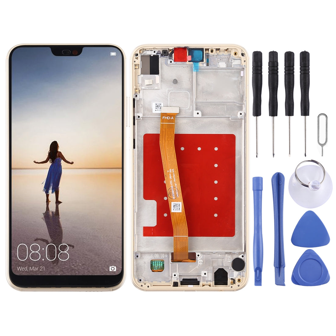 LCD Screen and Digitizer Full Assembly with Frame for Huawei P20 Lite ...