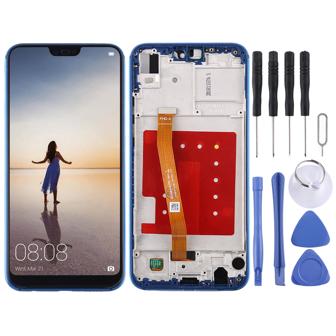 LCD Screen and Digitizer Full Assembly with Frame for Huawei P20 Lite ...