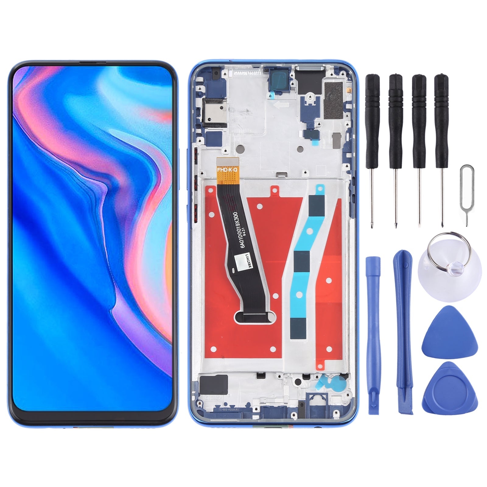 LCD Screen and Digitizer Full Assembly with Frame for Huawei Y9 Prime ...