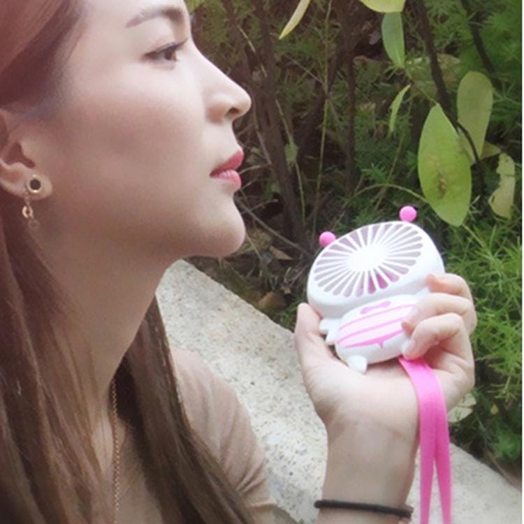 Portable Bee Shaped USB Rechargeable Mute Mini Cooling Handheld Fan wi ...
