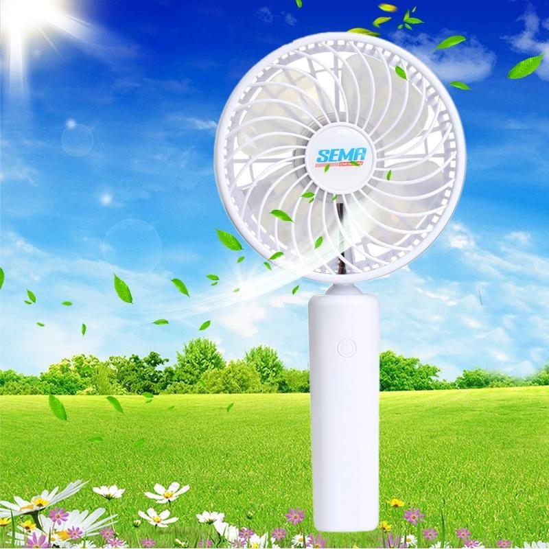 SEMA 360 Degree Rotate Handheld Rechargeable Mini Battery Fan with 3 S ...