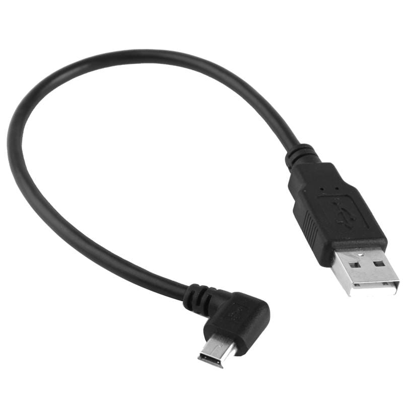 90 Degree Mini USB Male to USB 2.0 AM Adapter Cable, Length: 25cm (Bla ...