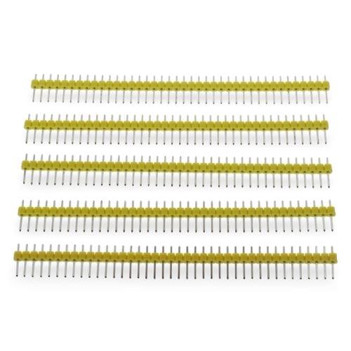 5 PCS 40-pin 2.54mm Breakaway Straight Male PCB Header(Yellow)– UNIQKART