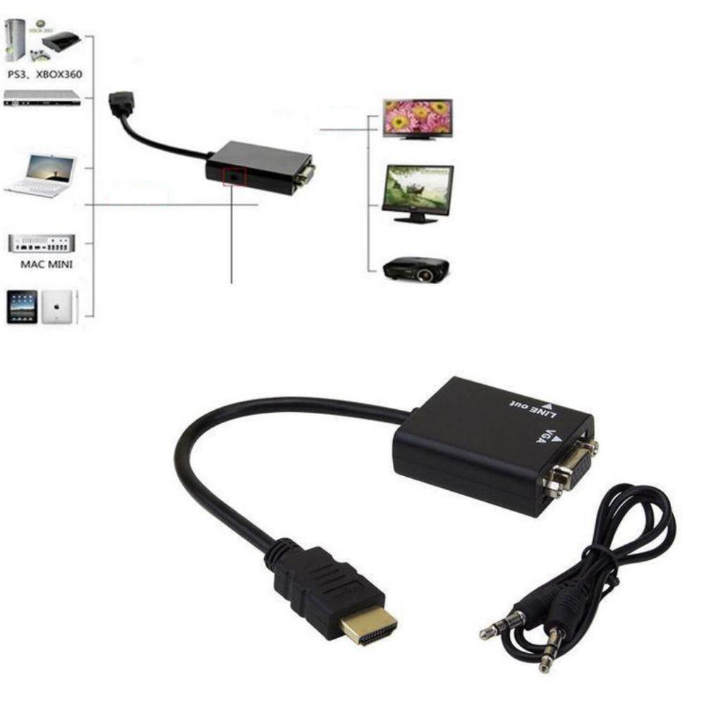 HDMI to VGA Adapter HDMI Converter with Audio Male Female Connector ...
