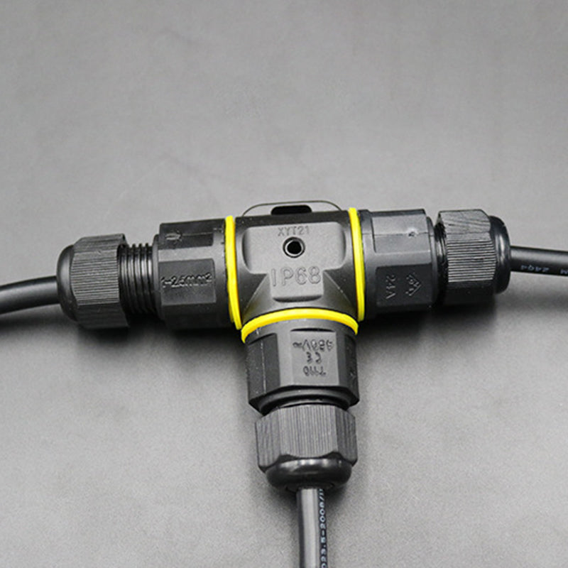 XYT21 IP68 Waterproof 3 Cores T-type Cable Connector Outdoor Wire Ligh ...