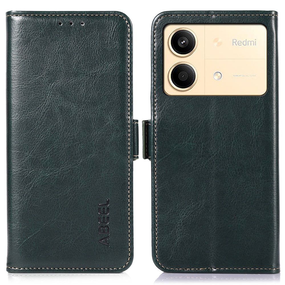 ABEEL For Xiaomi Redmi Note 13R Pro 5G Leather Case Wallet Cover Crazy ...