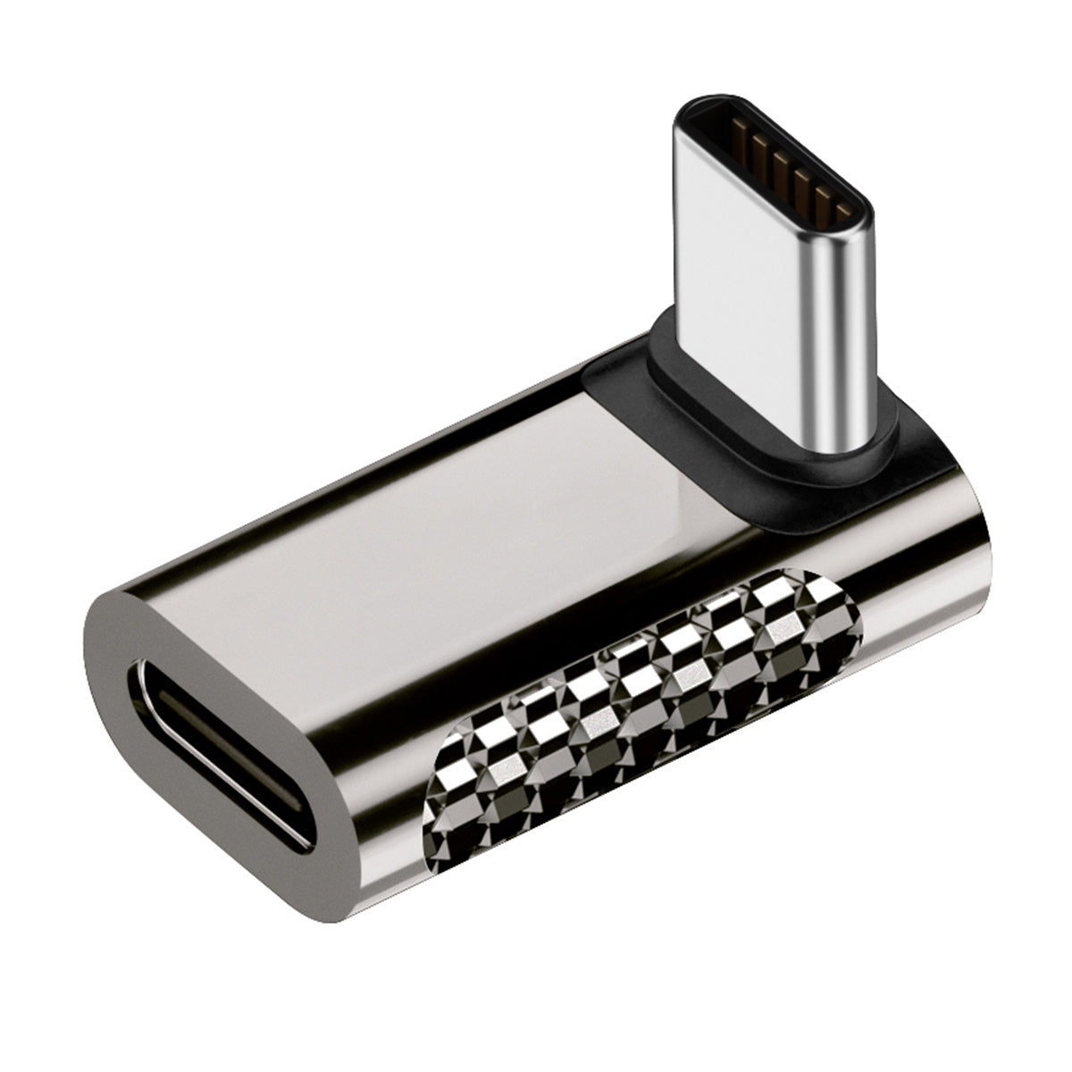 100W Type-C Male to Type-C Female Adaptor 20Gbps Zinc Alloy Angled USB ...