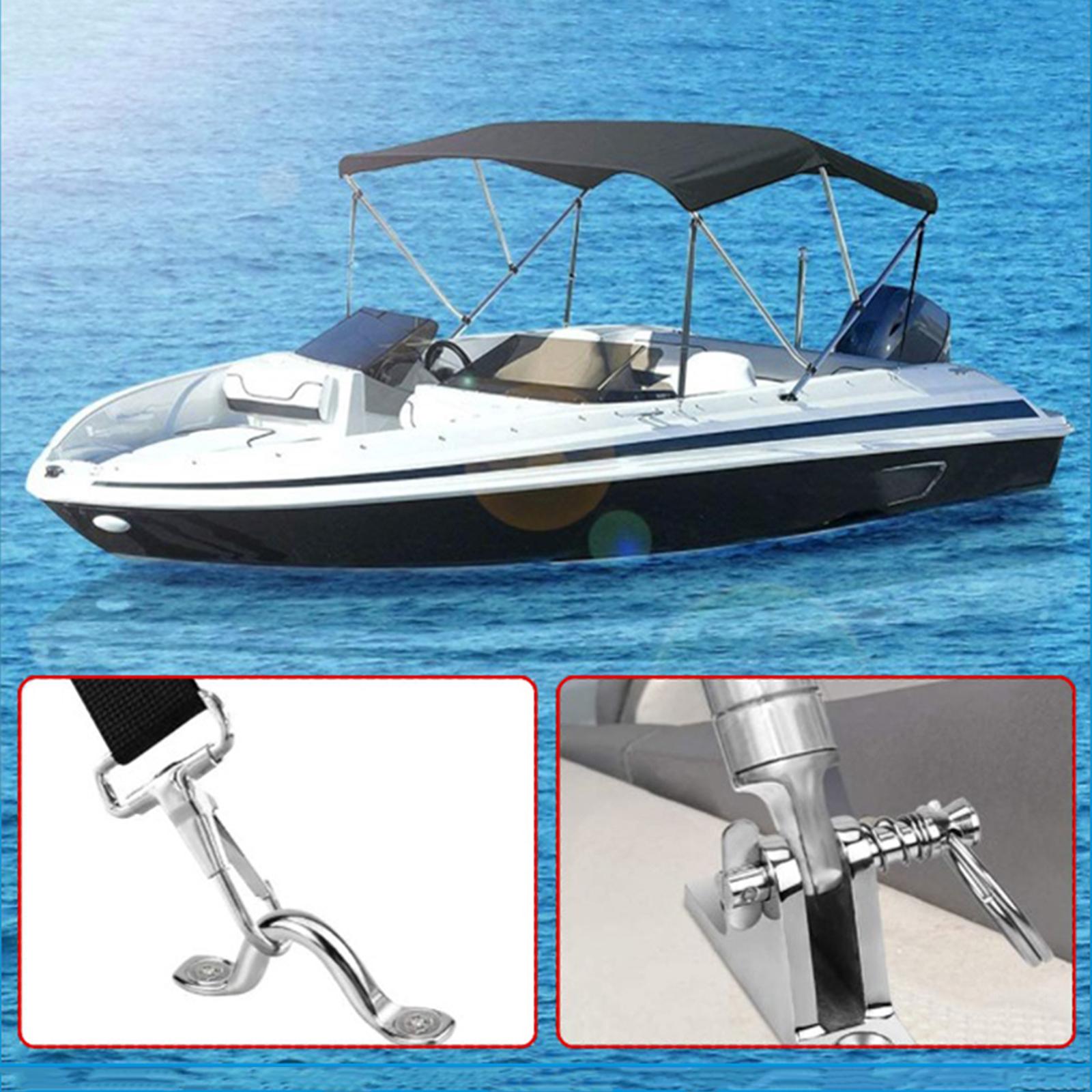 SS316 90 Degree Boat Bimini Top Deck Hinge W/ Quick Release Pin Hardwa ...