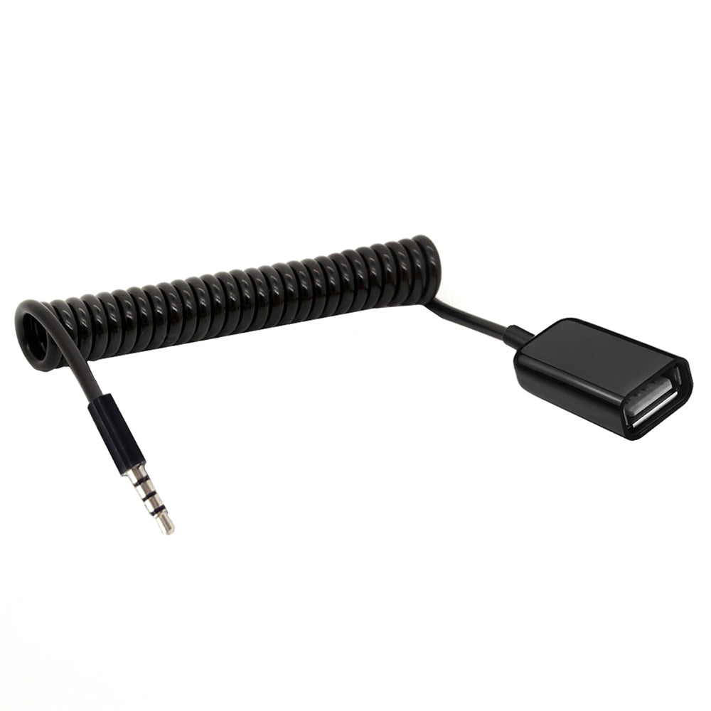 1m 3.5mm Male to USB2.0 Female Audio Adapter Spring Cable Data Transfe ...