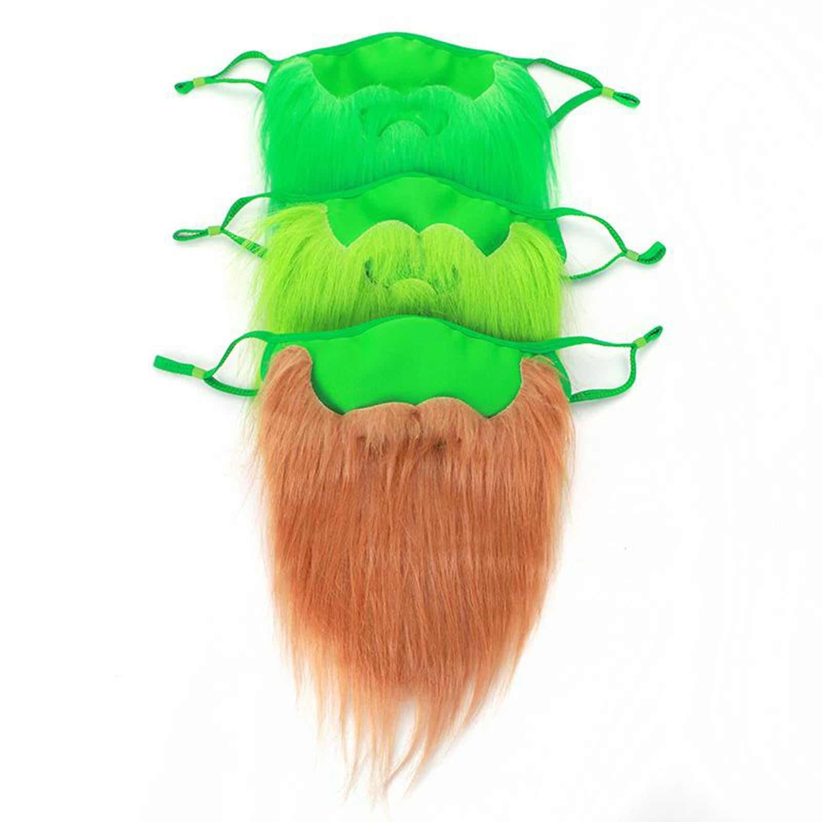 Fake Beard Face Cover St. Patrick's Day Leprechaun Props Green– UNIQKART