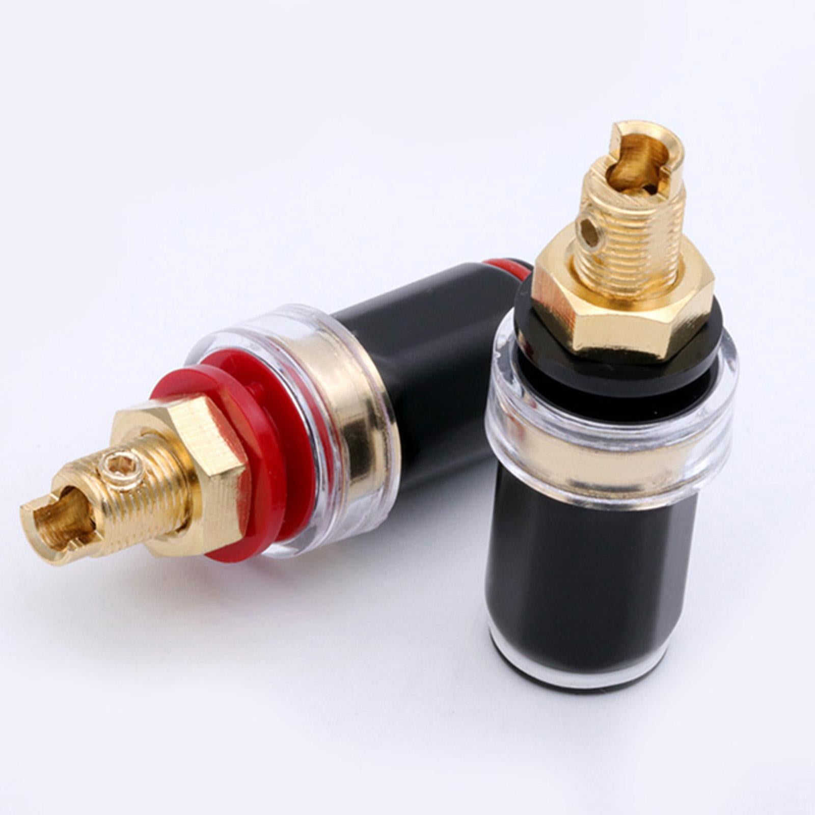 2 pair Pure Copper Amplifier Speaker Terminal Binding Post gold platin ...
