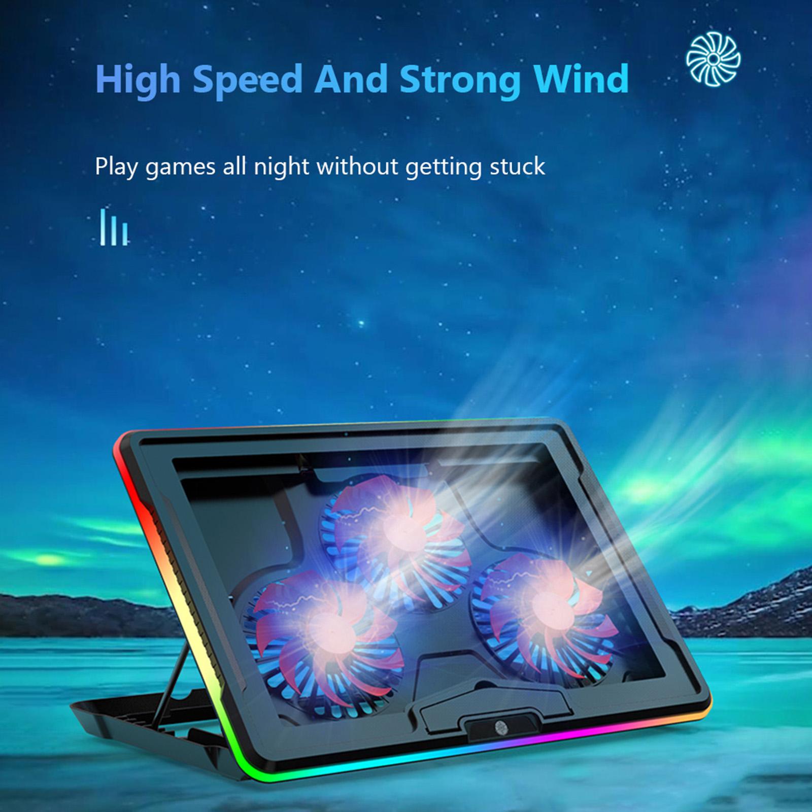 Laptop CPU Cooler Stand Cooling Pad Bracket 3 Fans for Below 19 inch B ...