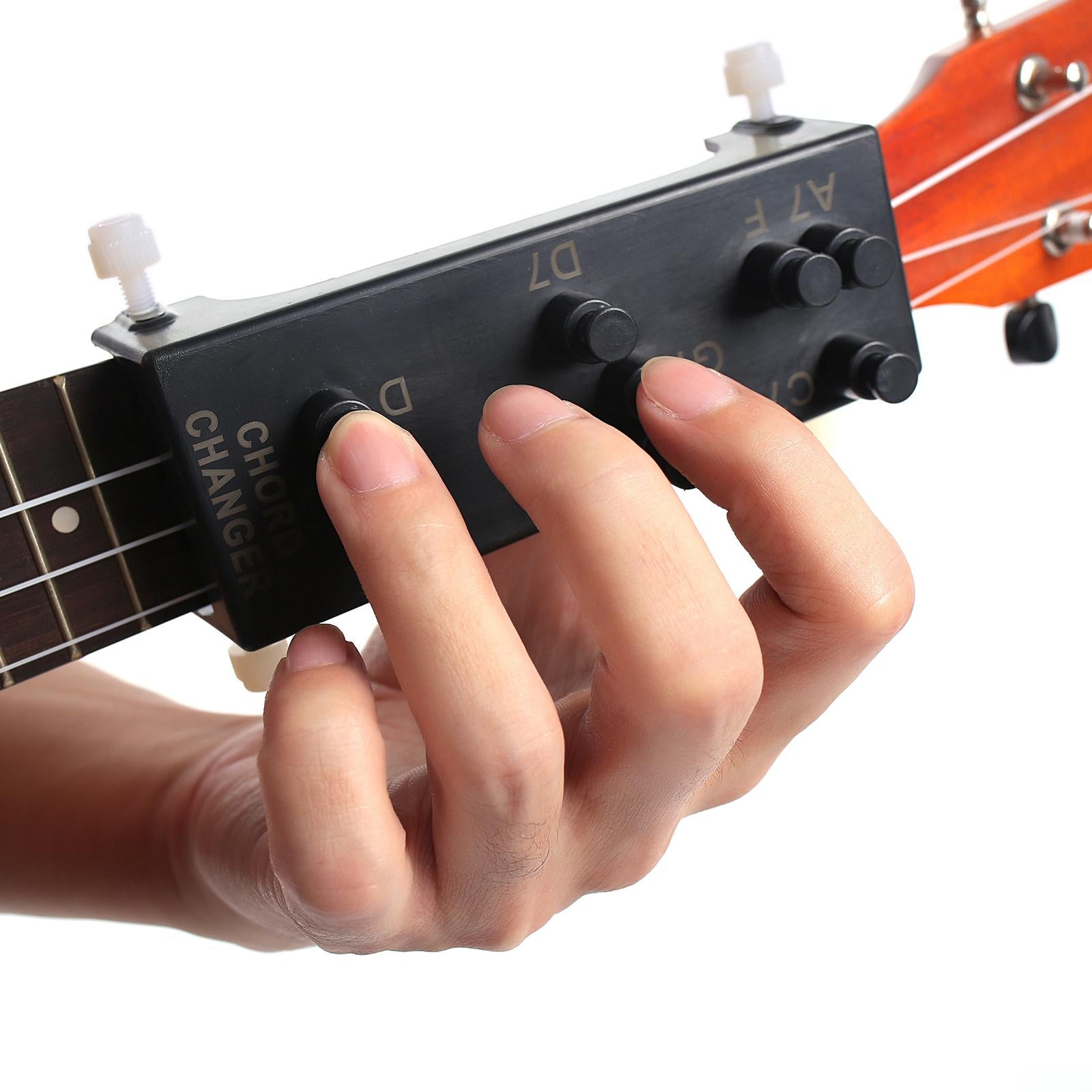Clip on Ukulele Chord Trainer Learning Practice Aid with 8 Cords for G ...