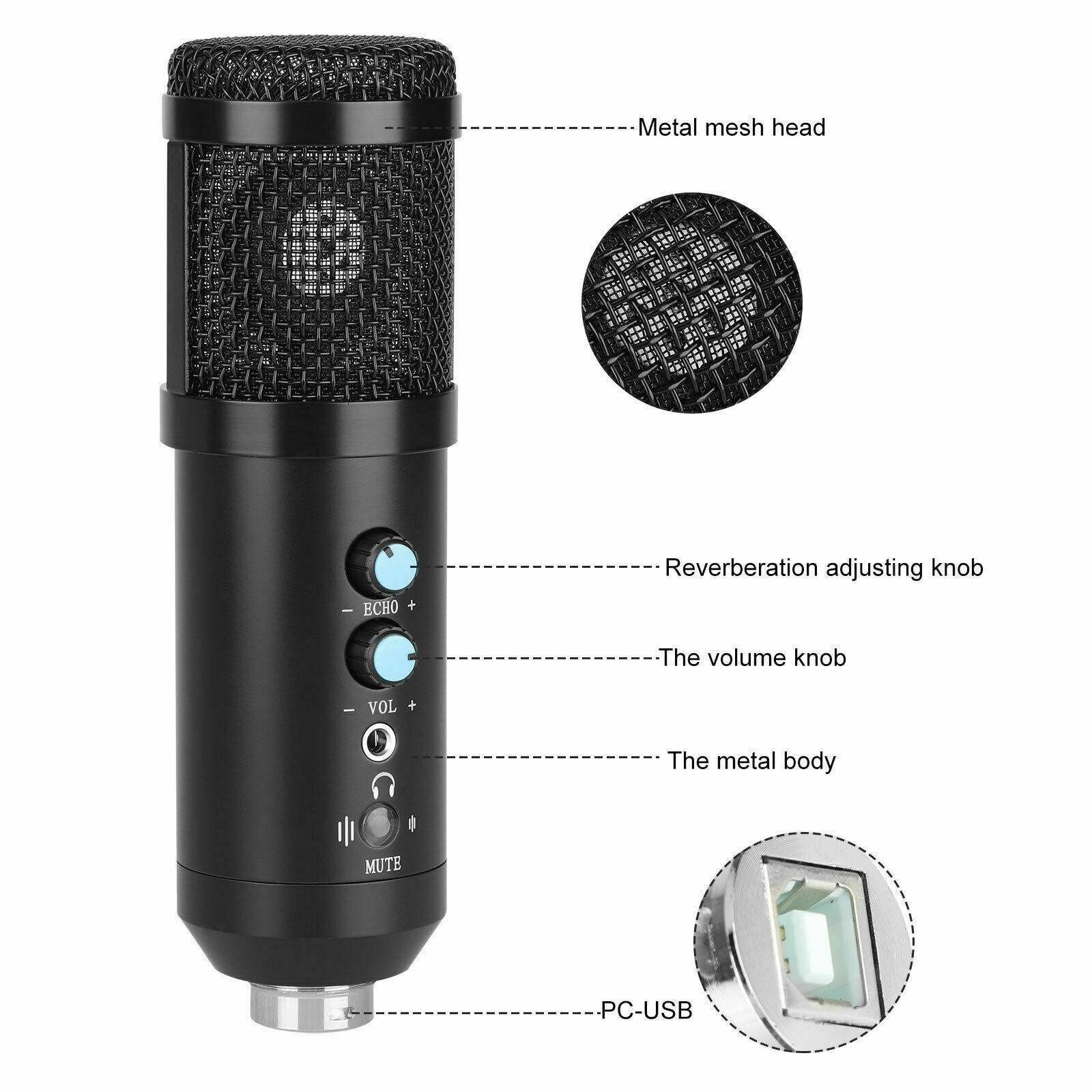 Studio Condenser Microphone Recording Podcast Cardioid Mic Sponge Cove ...